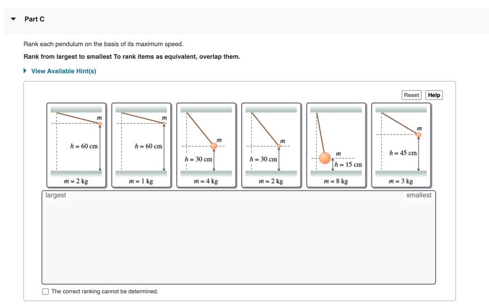 Solved Six pendulums of various masses mmm are released | Chegg.com