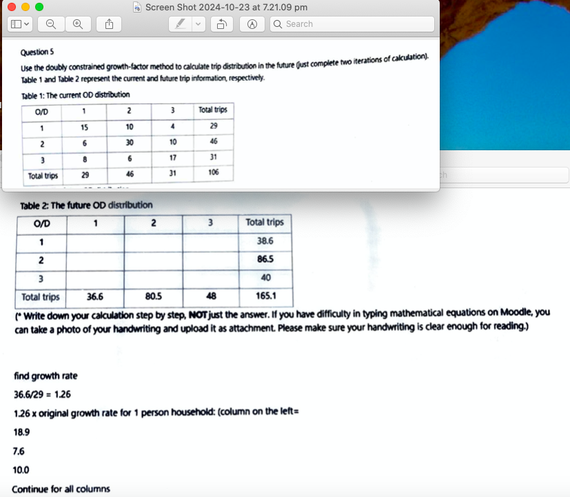 Solved Question 5Use the doubly constrained growth-factor | Chegg.com