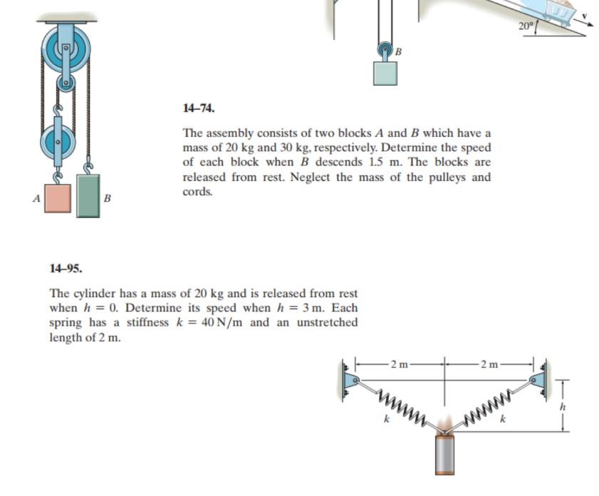 Solved 14-74. The assembly consists of two blocks A and B | Chegg.com