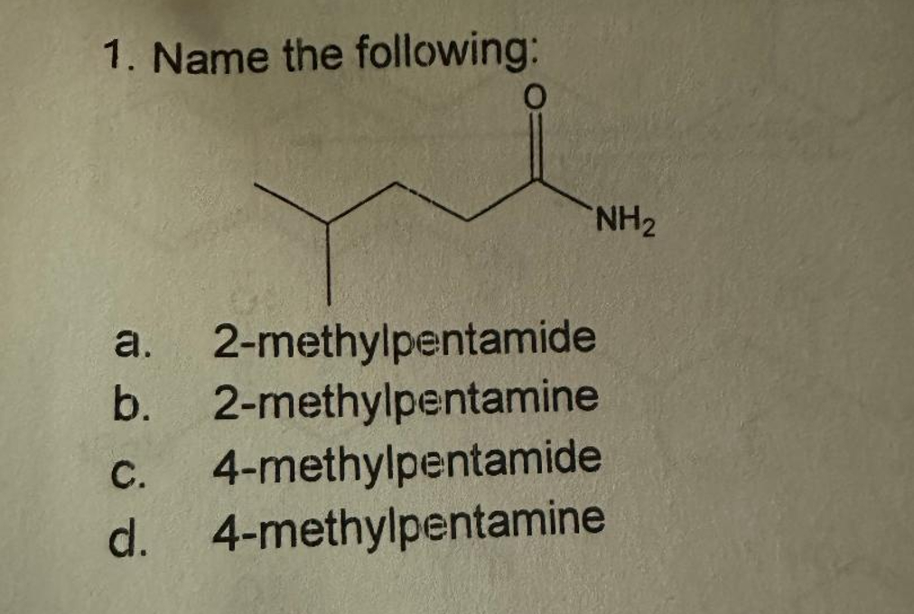 Solved name the following Name the followina: | Chegg.com