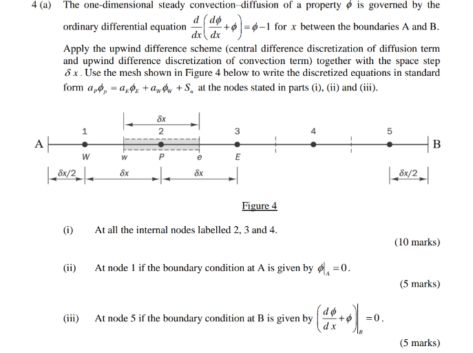 Solved 4 (a) ﻿The one-dimensional steady | Chegg.com