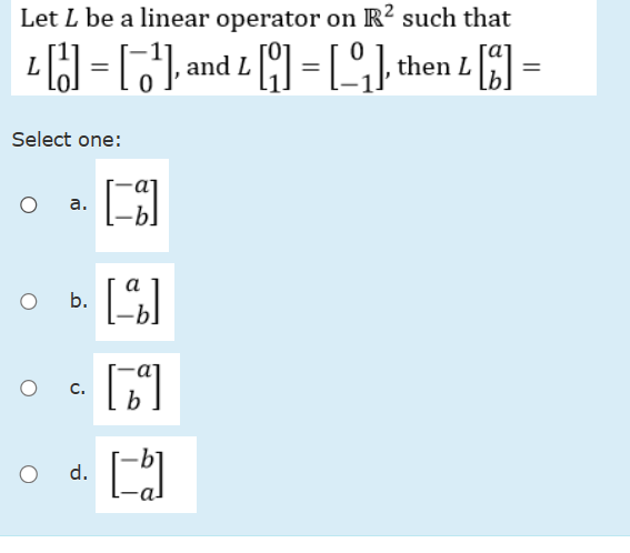 Solved Let L ﻿be a linear operator on R2 ﻿such | Chegg.com