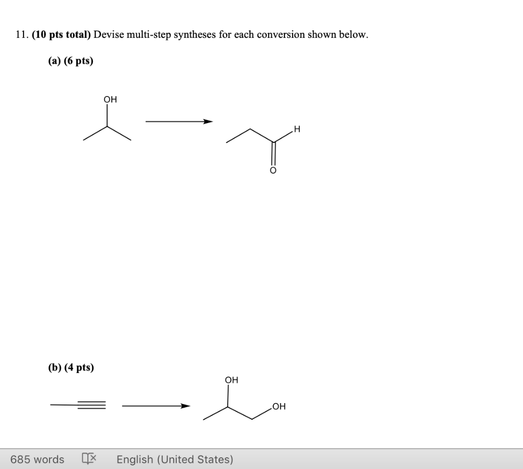 Solved 11. (10 pts total) Devise multi-step syntheses for | Chegg.com