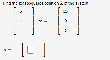 Solved Find the least-squares solution x^ of the system | Chegg.com