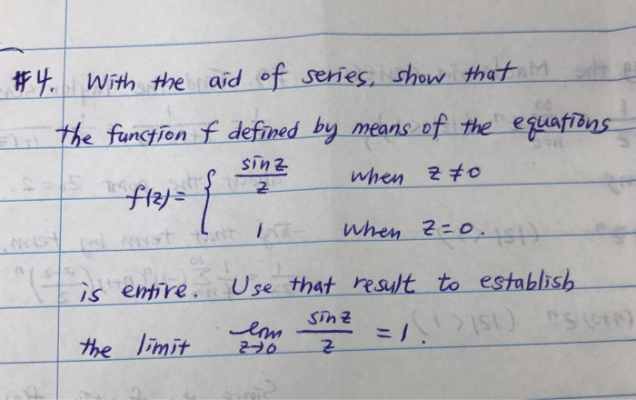 Solved 削·I-With, the aid-of series, show, that nction f | Chegg.com