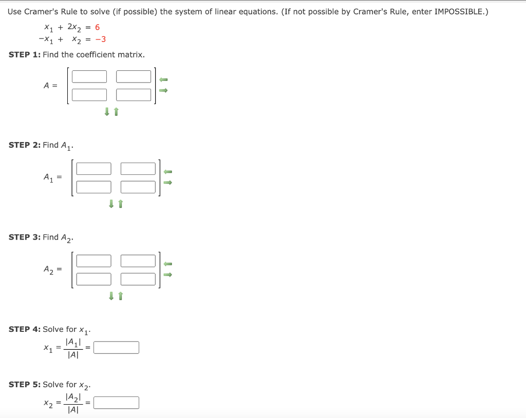 Solved Use Cramer's Rule to solve (if possible) the system | Chegg.com