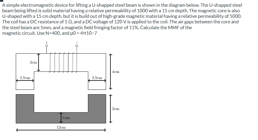 Solved A simple electromagnetic device for lifting a | Chegg.com
