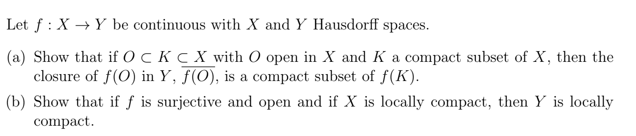 Solved Let f: X→Y be continuous with X and Y Hausdorff | Chegg.com