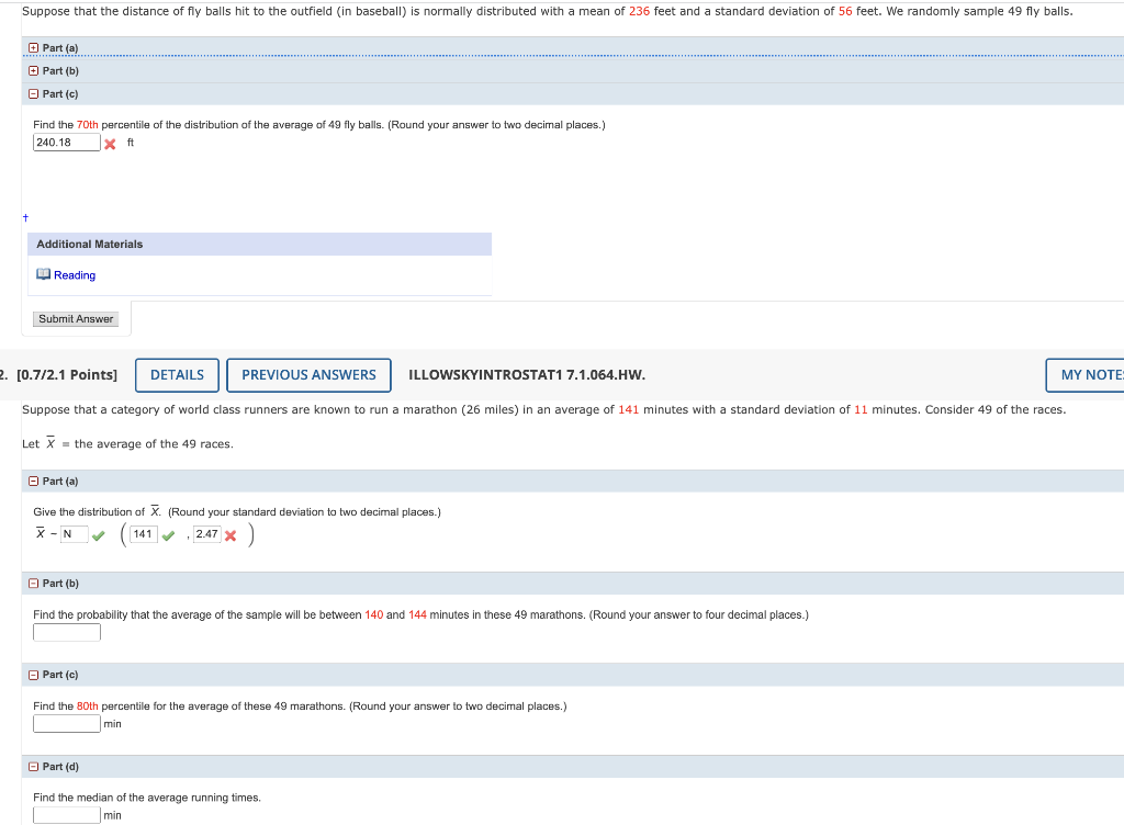 Solved Part (b) Part (c) Find the 70 th percentile of the | Chegg.com