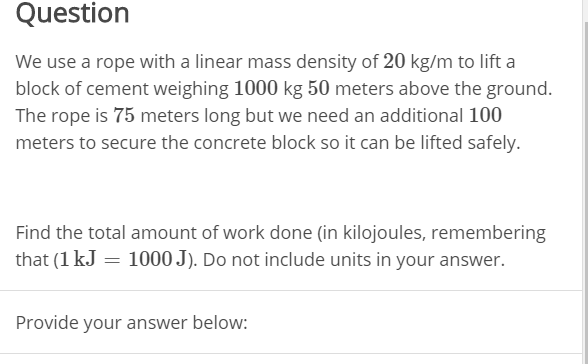 Solved Question We use a rope with a linear mass density of | Chegg.com