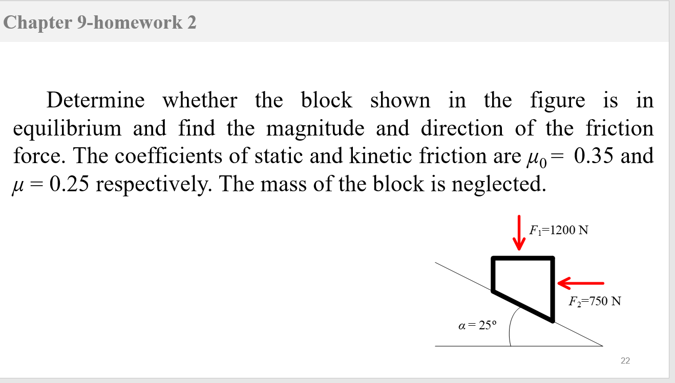 Solved Determine whether the block shown in the figure is in | Chegg.com