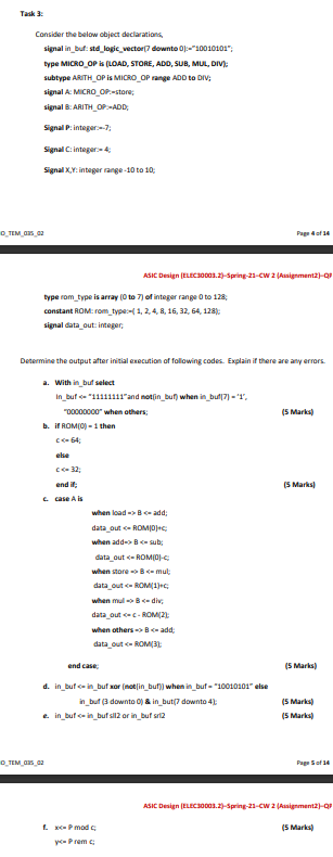 Task 3: Consider the below object declarations | Chegg.com