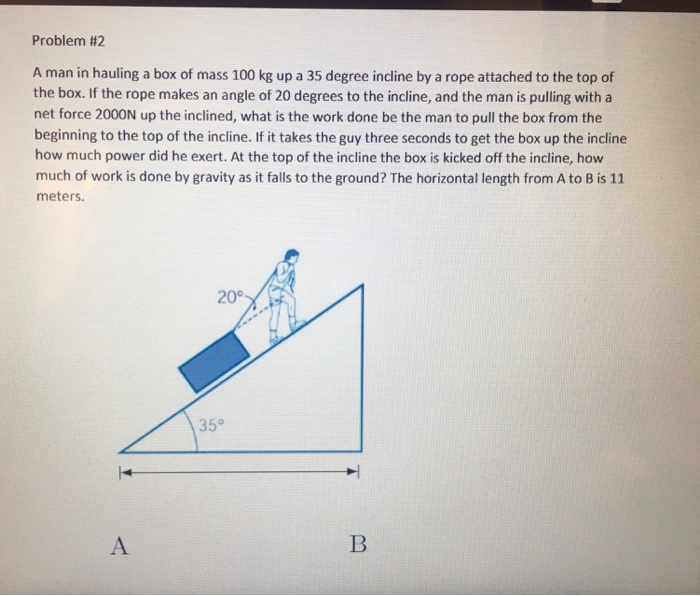 Solved Problem #2 A man in hauling a box of mass 100 kg up a | Chegg.com