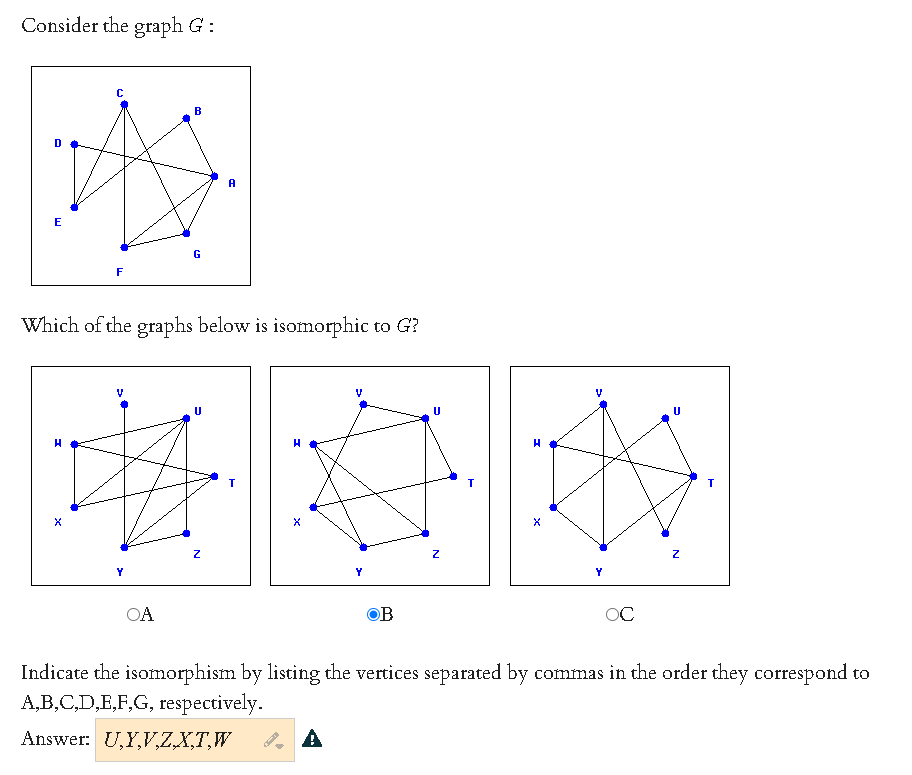 Solved Consider the graph G : Which of the graphs below is | Chegg.com