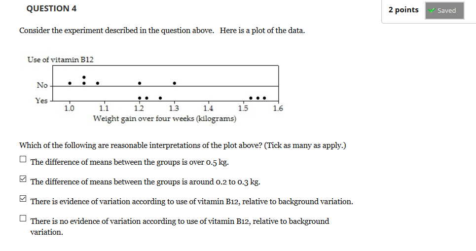 Solved QUESTION 4 2 points Saved Consider the experiment | Chegg.com