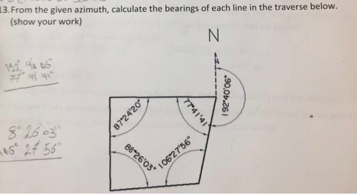 Solved 13.From the given azimuth, calculate the bearings of | Chegg.com