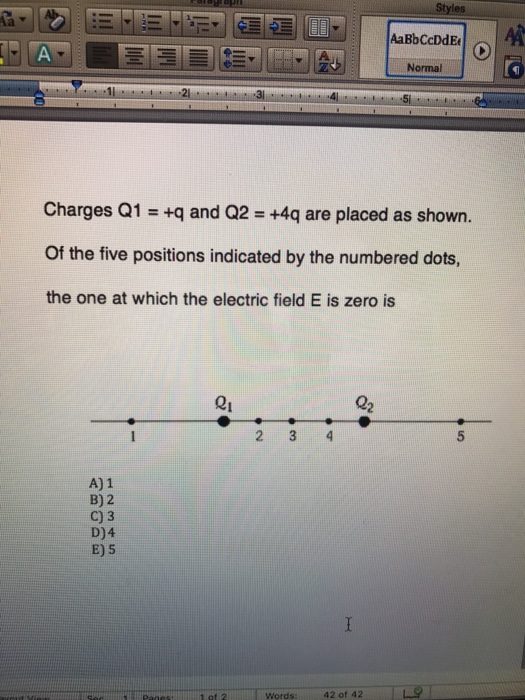 Solved Charges Q1 = +q and Q2 = +4q are placed as shown. Of | Chegg.com