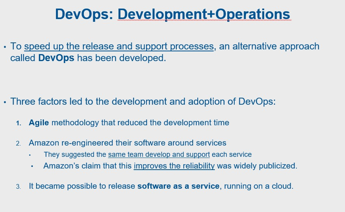 Solved DevOps: Development+OperationsTo speed up the release | Chegg.com