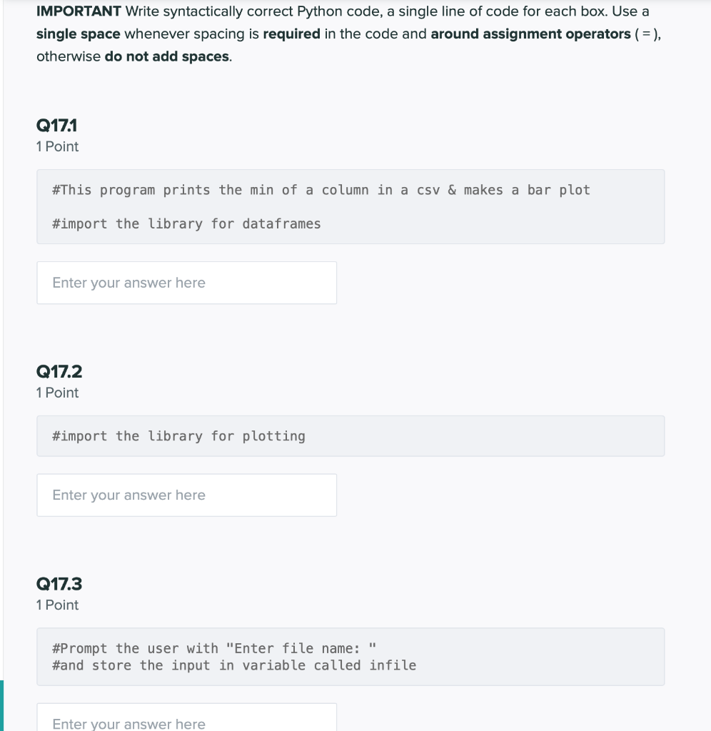 Solved Important Write Syntactically Correct Python Code A