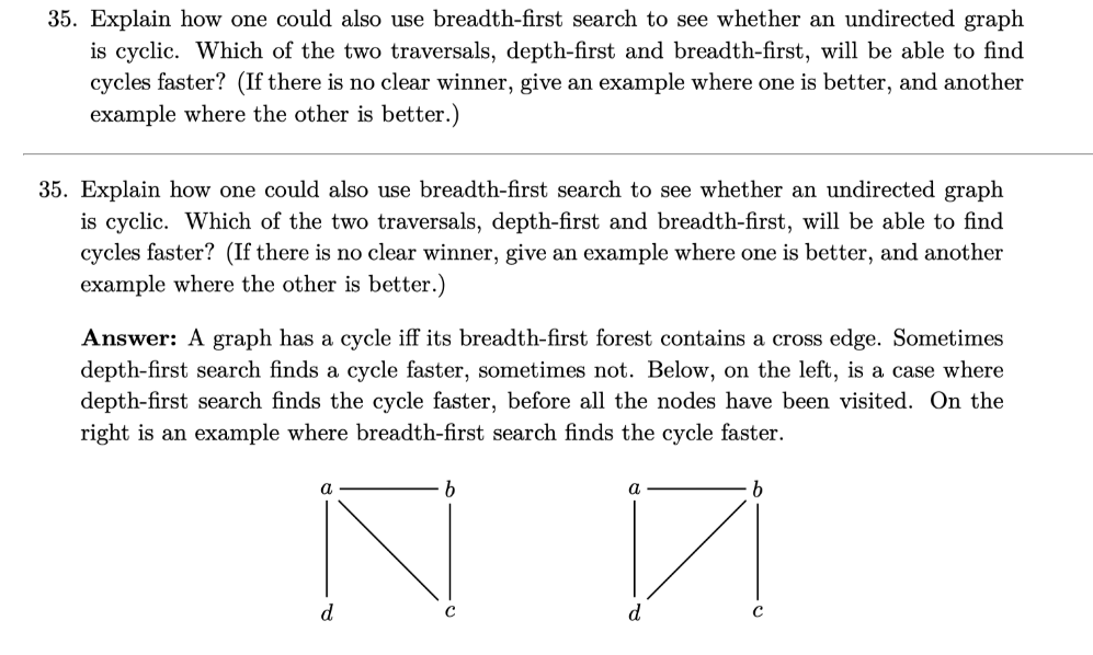 Solved 35. Explain how one could also use breadth-first | Chegg.com
