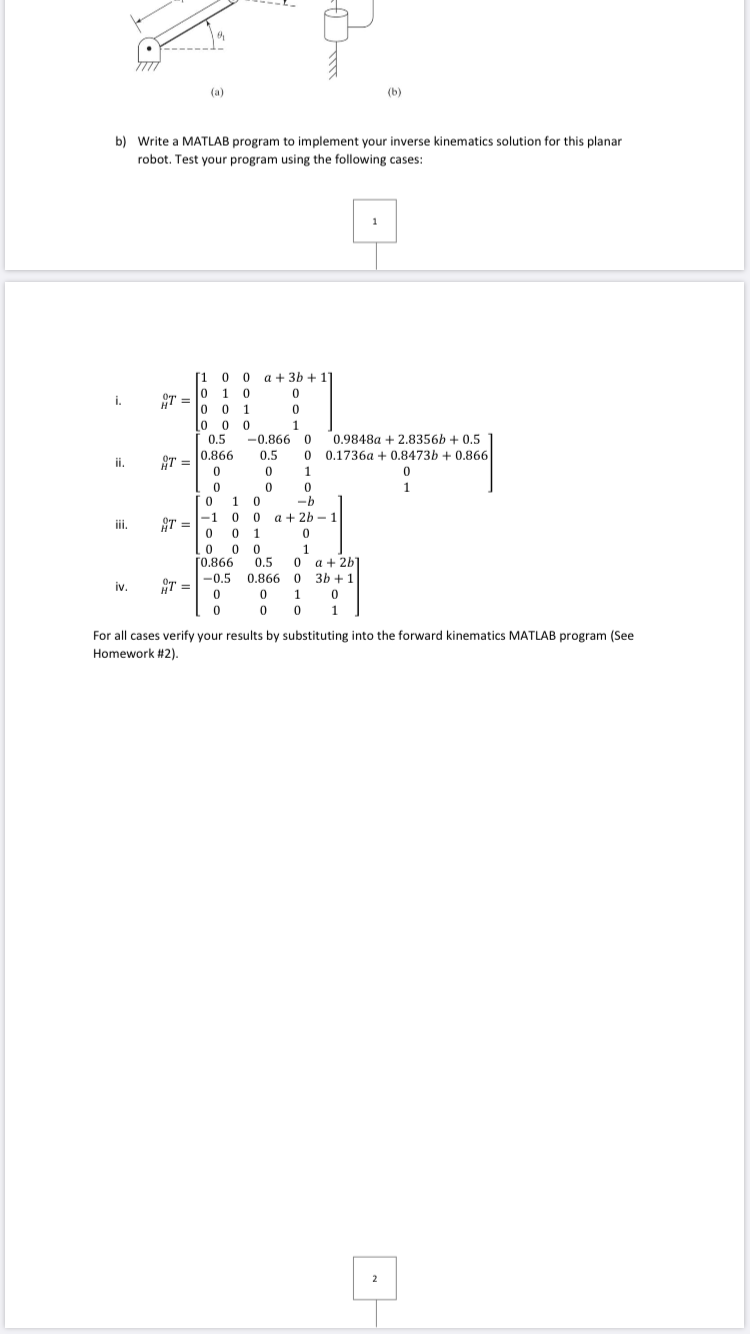 Solved 1. Sketch the reachable workspace of the end effector | Chegg.com