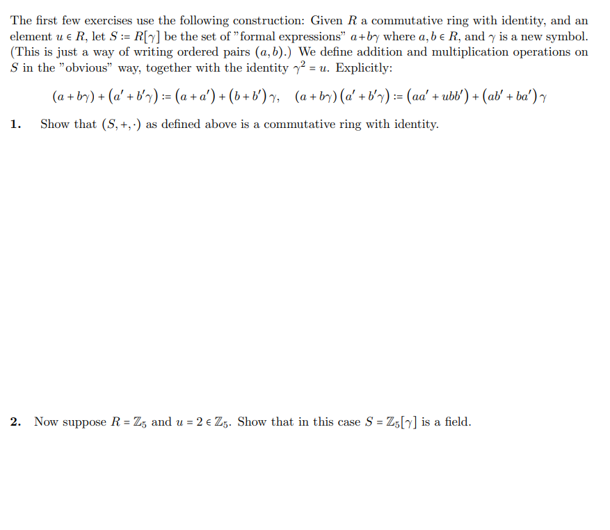 Solved The first few exercises use the following | Chegg.com