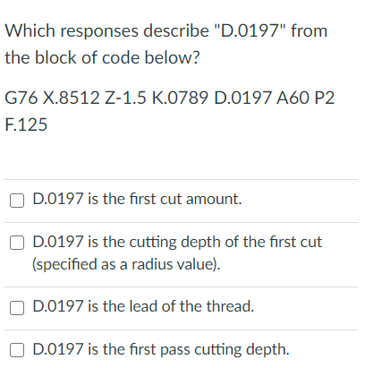 Solved Which responses describe "D.0197" from the block of | Chegg.com