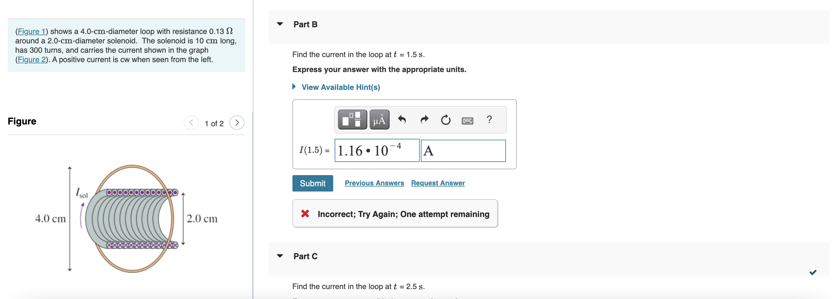 Solved (Figure 1) shows a 4.0-cm-diameter loop with | Chegg.com