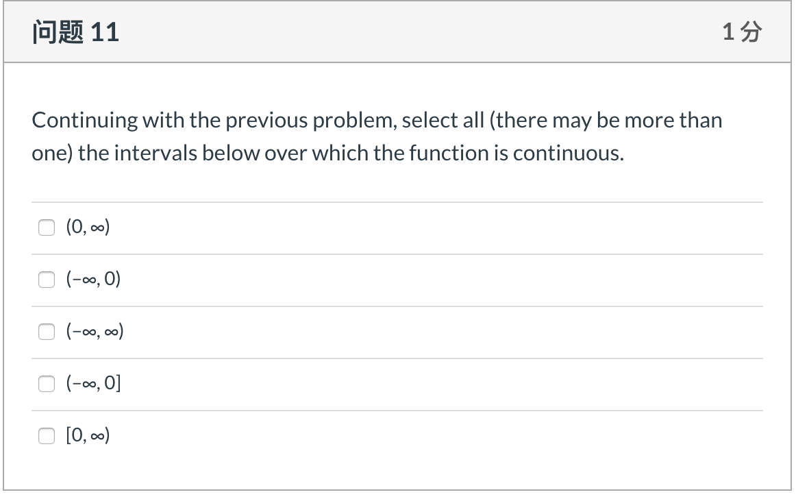 Solved The function below is not continuous at x = 0. Select | Chegg.com
