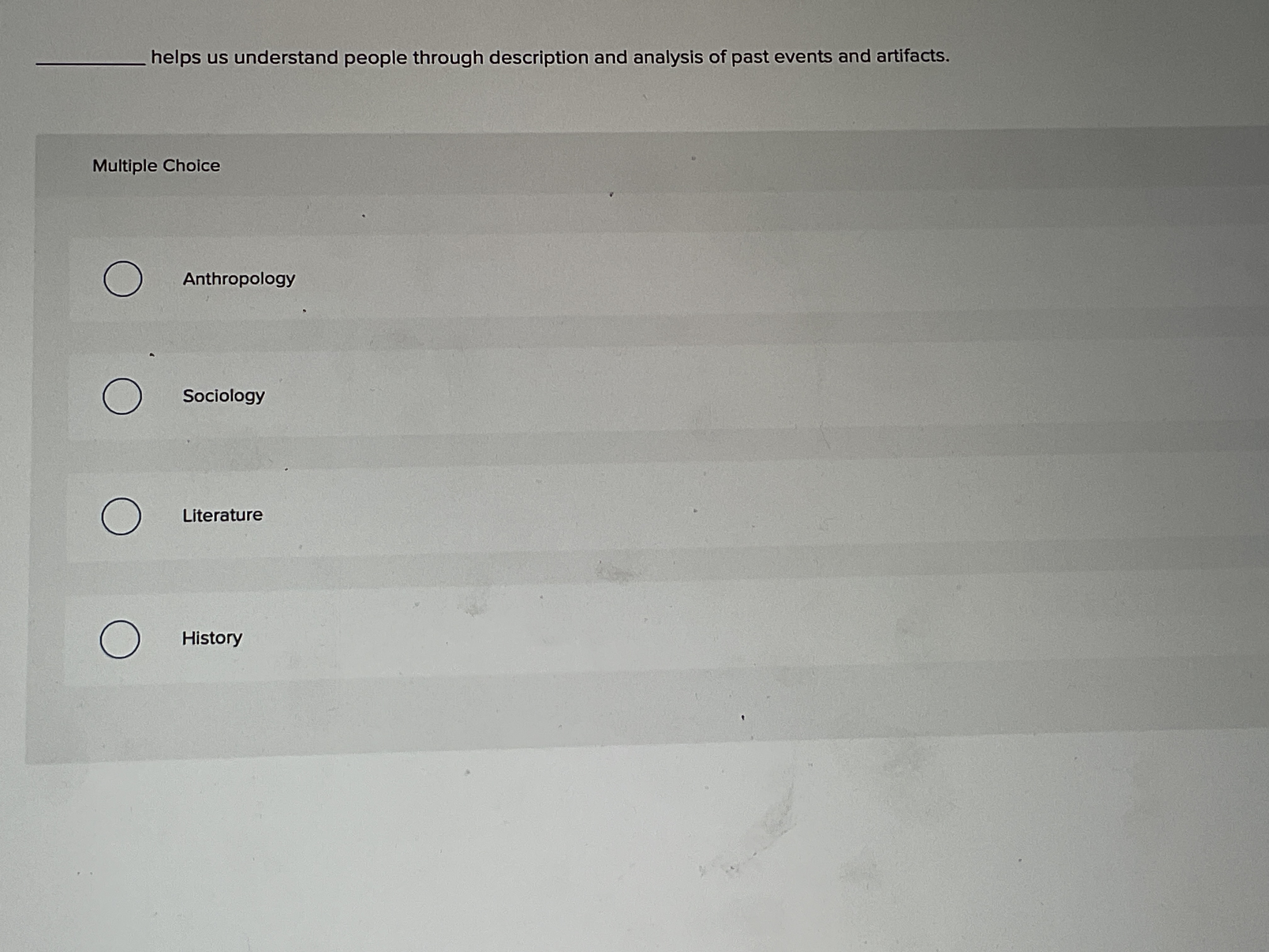 Solved helps us understand people through description and | Chegg.com