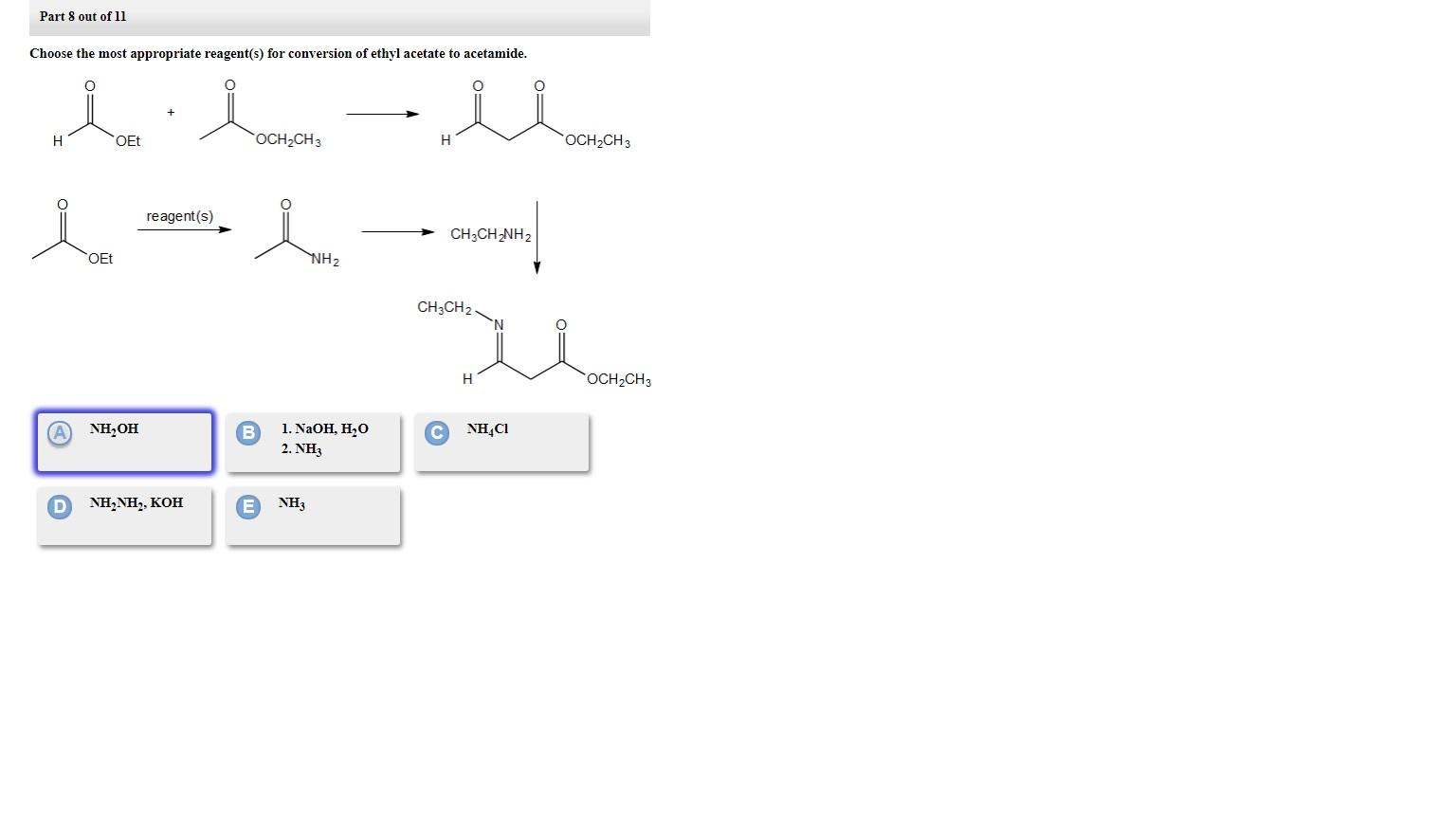 Solved Part 8 out of 11 Choose the most appropriate | Chegg.com