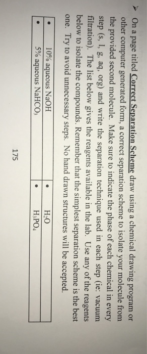 Solved On a page titled Correct Separation Scheme draw using | Chegg.com