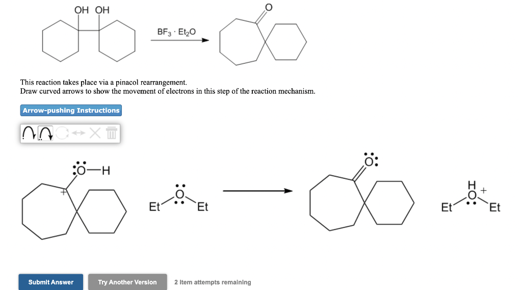 Solved OH OH BF3. Etz This reaction takes place via a | Chegg.com