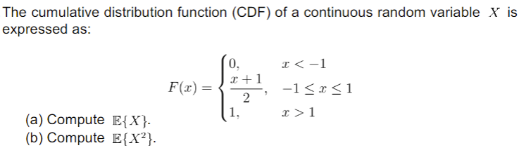 Solved The cumulative distribution function (CDF) of a | Chegg.com