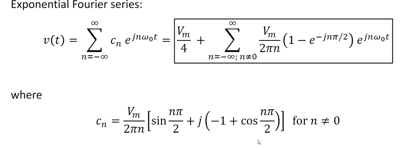 Solved Here we're transforming a Fourier series in | Chegg.com