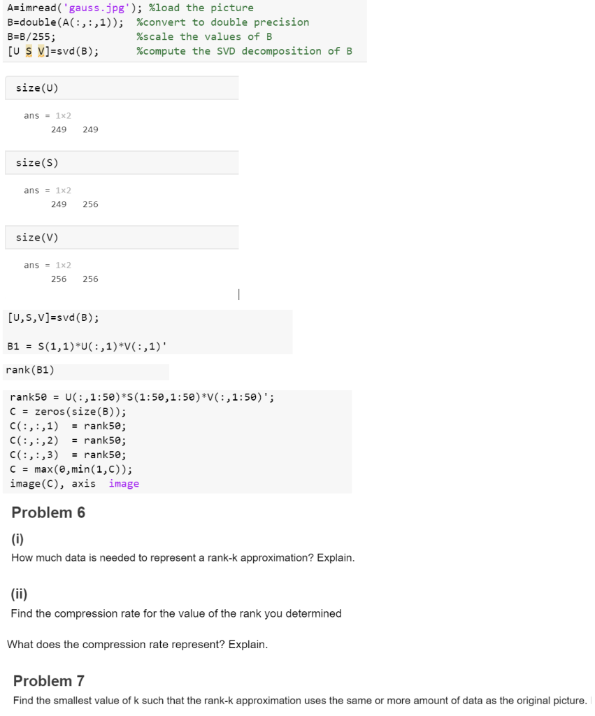 Aimread('gauss.jpg'); %load the picture | Chegg.com