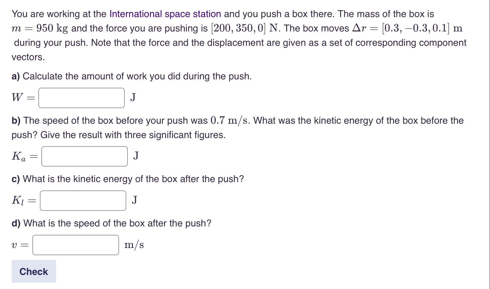 Solved You are working at the International space station | Chegg.com