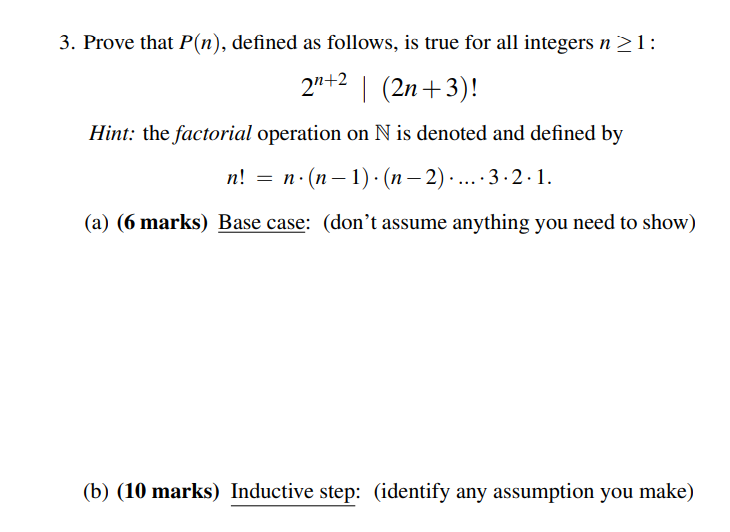 Solved 3. Prove that P(n), defined as follows, is true for | Chegg.com