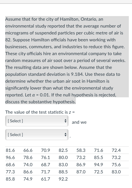 Solved Assume that for the city of Hamilton, Ontario, an | Chegg.com
