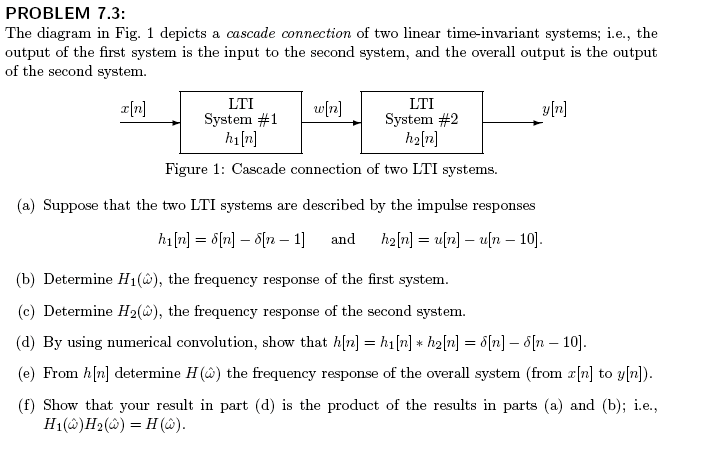 Solved PROBLEM 7.3: The diagram in Fig. 1 depicts a cascade | Chegg.com