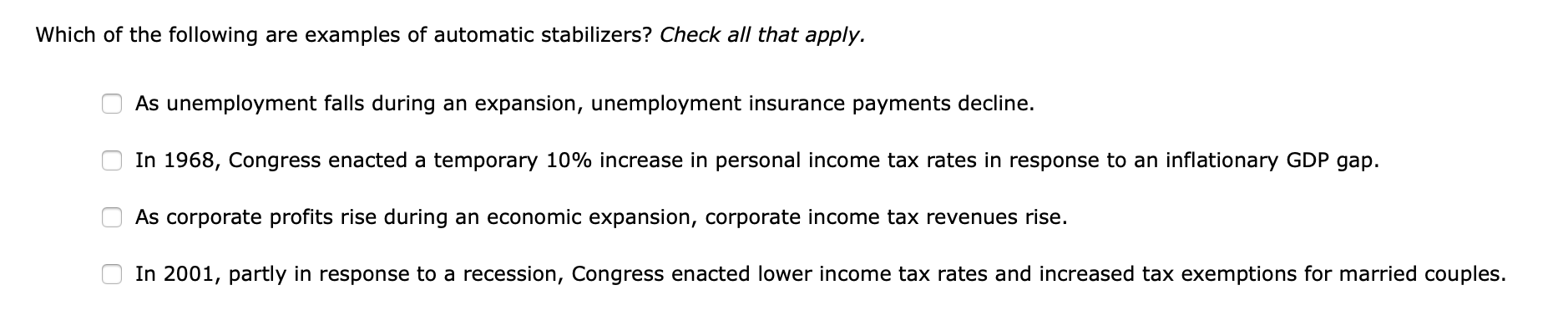 Solved Which of the following are examples of automatic | Chegg.com