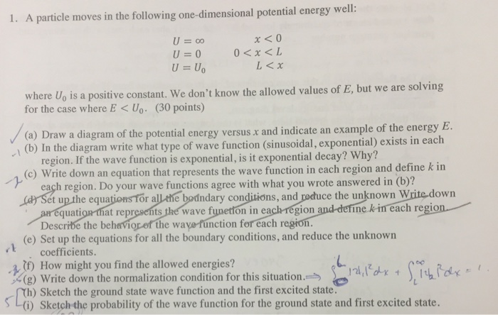 Solved A particle moves in the following one-dimensional | Chegg.com
