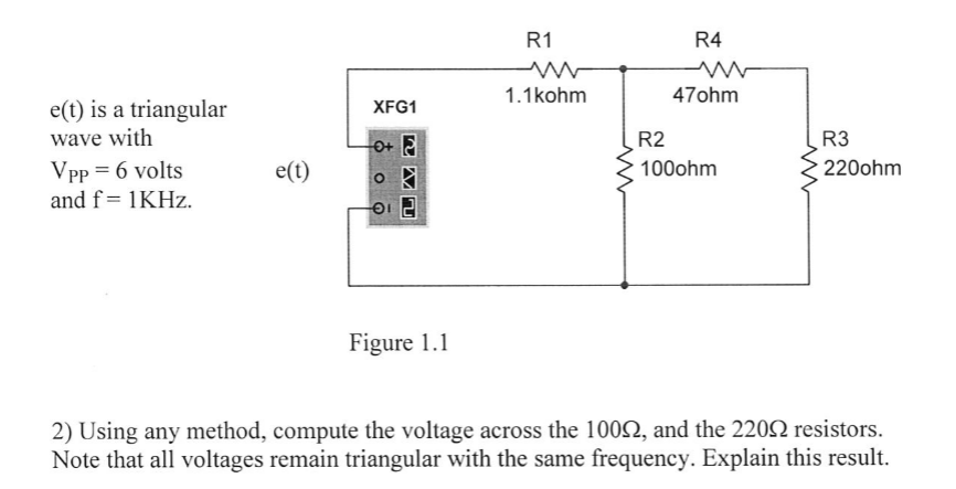 Solved e(t) is a triangular wave with VPP=6 volts and | Chegg.com