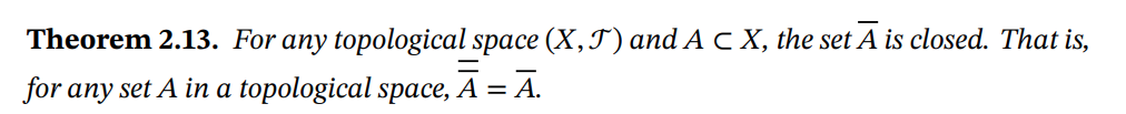 Solved Theorem 2.20. For any set A in a topological space X, | Chegg.com