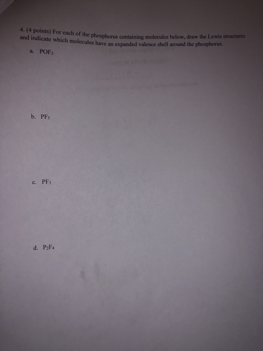 Solved 4. (4 points) and indicate which or each of the | Chegg.com