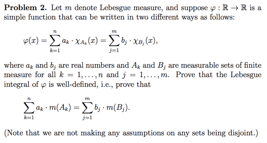 Solved Problem 2. Let m denote Lebesgue measure, and suppose | Chegg.com