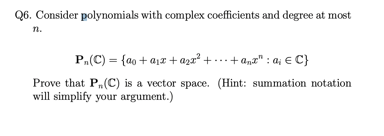 Solved Prove the vector space | Chegg.com