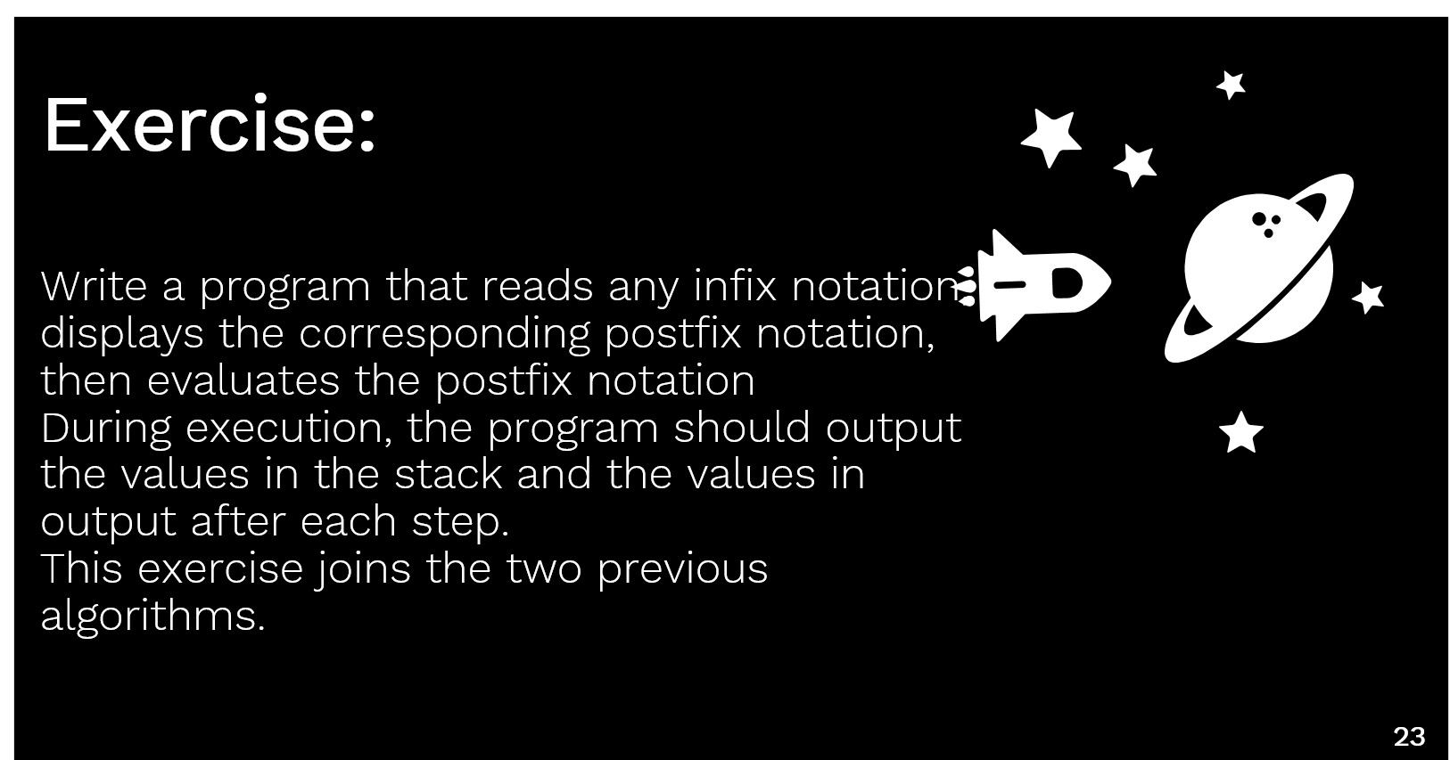 Solved Exercise: Write a program that reads any infix | Chegg.com