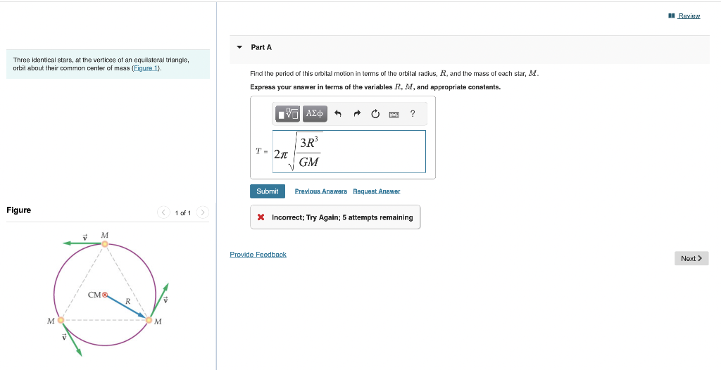Solved Three identical stars, at the vertices of an | Chegg.com
