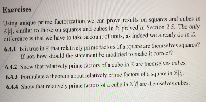 Solved Exercises Using unique prime factorization we can | Chegg.com
